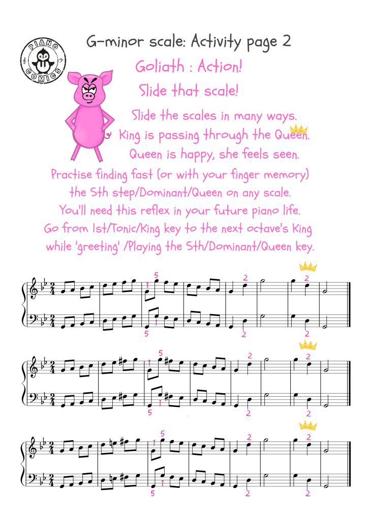 Piano Comics free Activity Pages for Minor Scales with the same ...