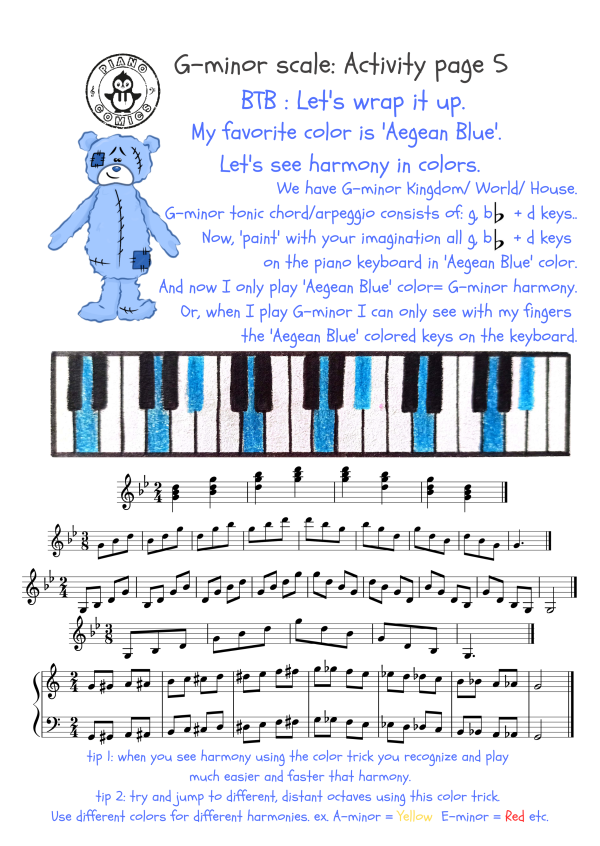 Piano Comics free Activity Pages for Minor Scales with the same ...