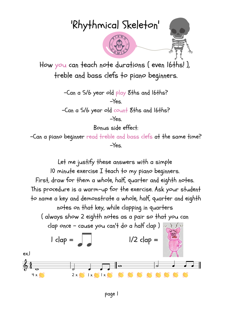 Rhythmical Skeleton – how to teach note durations, treble and bass ...